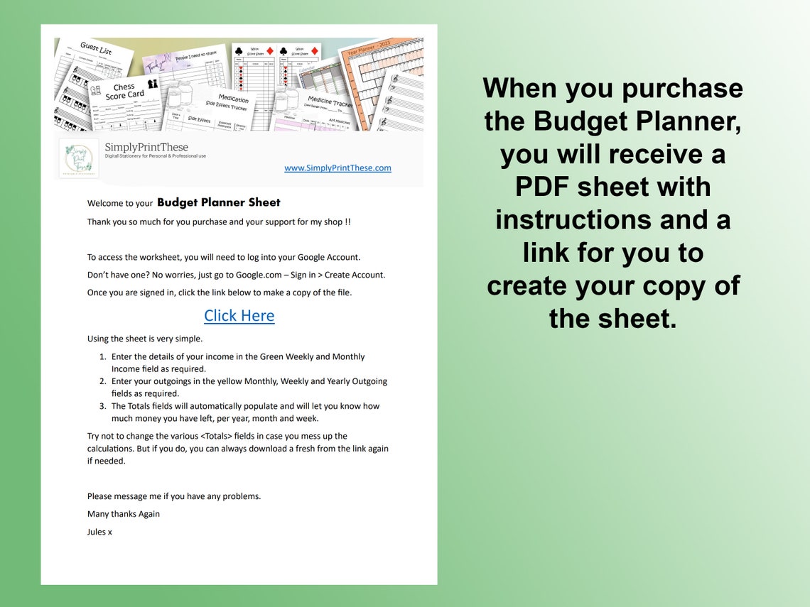 Interactive Budget Planner Google Sheet to Help You Plan Your Finances ...