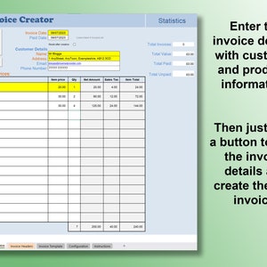 Invoice Creator, Excel Spreadsheet to Help You Create Great Looking ...