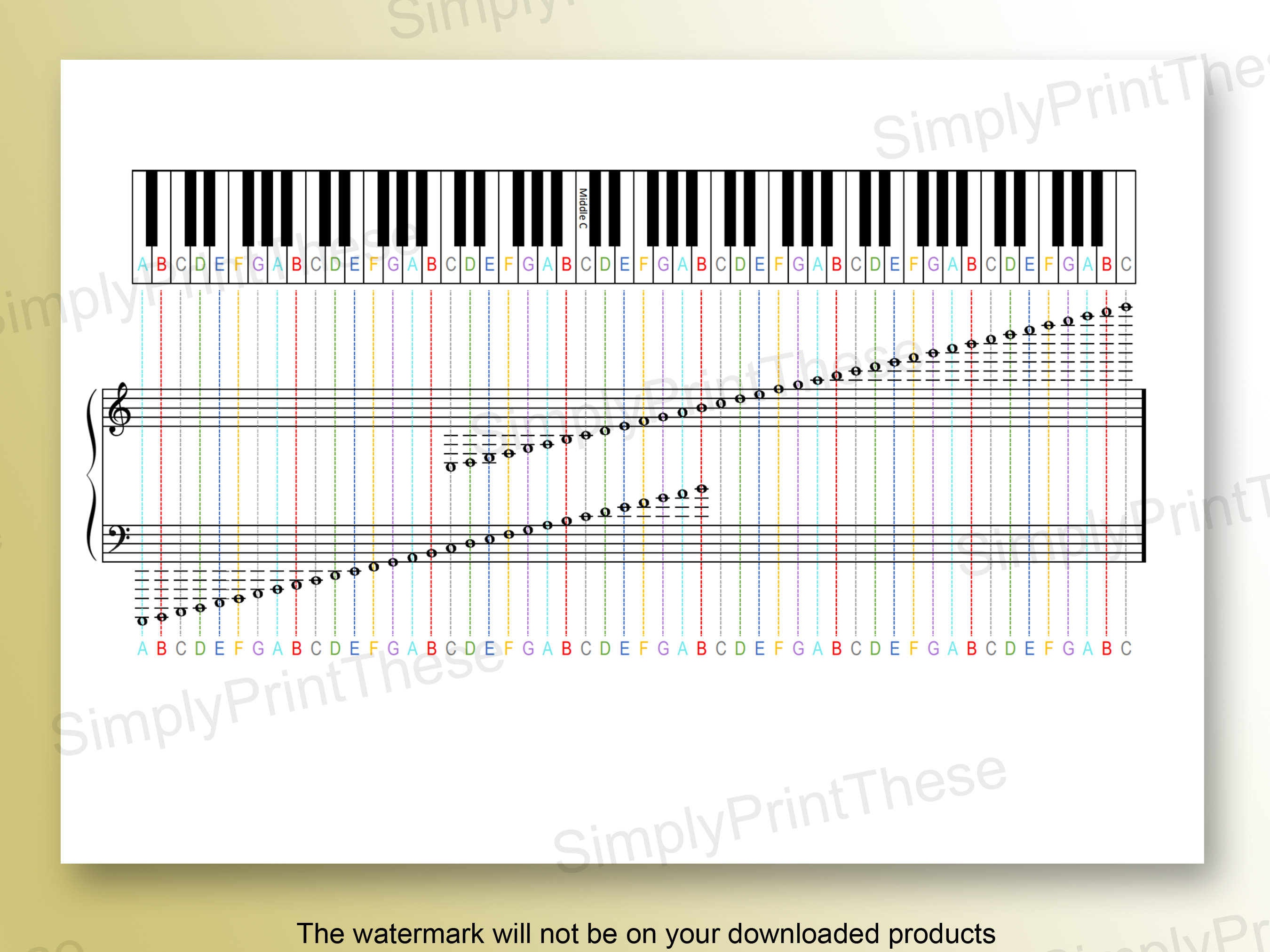 PDF Printable Music Pitch/notes Sheets for Music Tutors and for Music ...