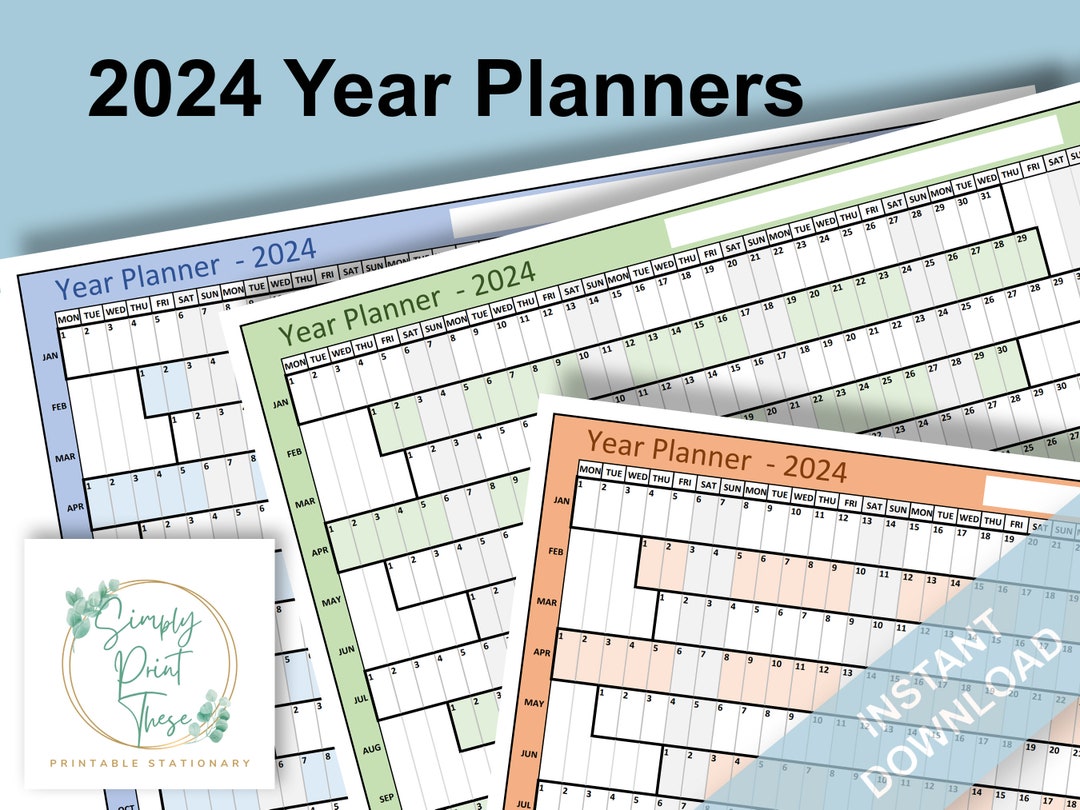 Printable 2024 PDF A4/A3/A2 Yearly Planner Great to Help You Keep ...
