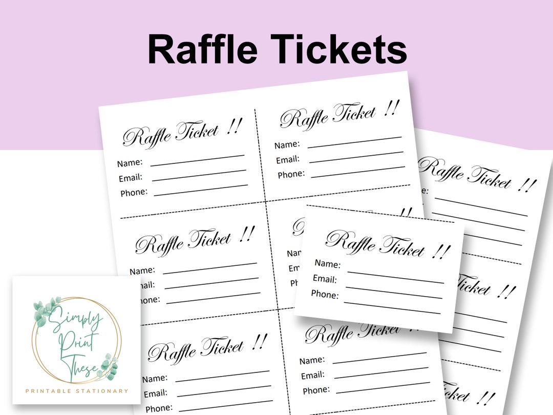Printable Raffle Tickets Ideal for Prize Draws and - Etsy