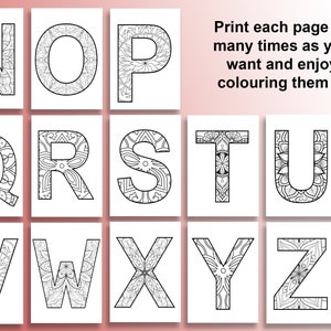 Printable A4 Mandala Letters for Colouring In, Great for All Ages ...
