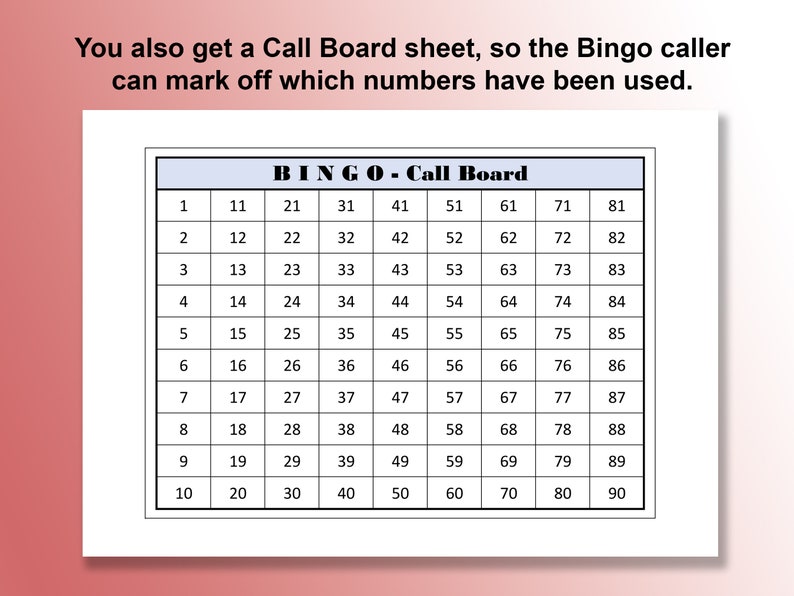 Printable Bingo Cards: 6300 Unique Sheets With Call Board (digital ...