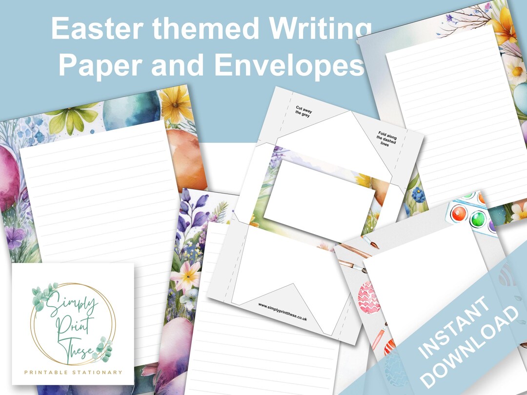 PDF, Printable Easter Themed Writing Paper and Envelopes - Etsy UK