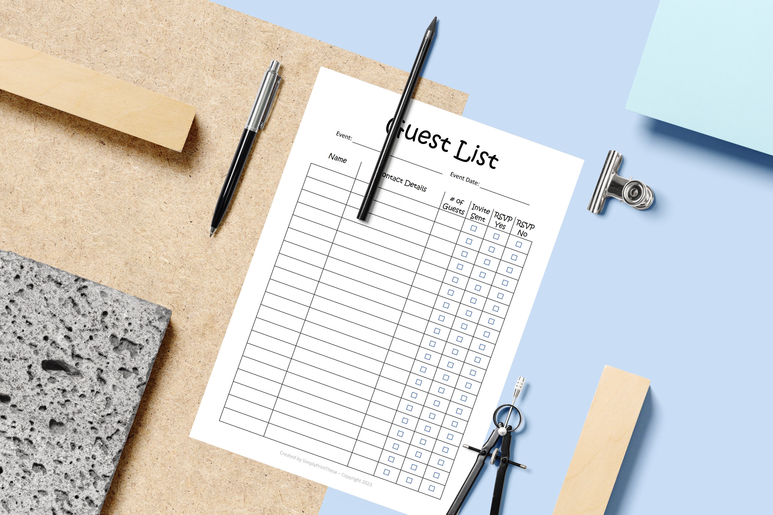 Printable Guest List RSVP Tracker, Hen Party, Stag Do, Corporate Event ...