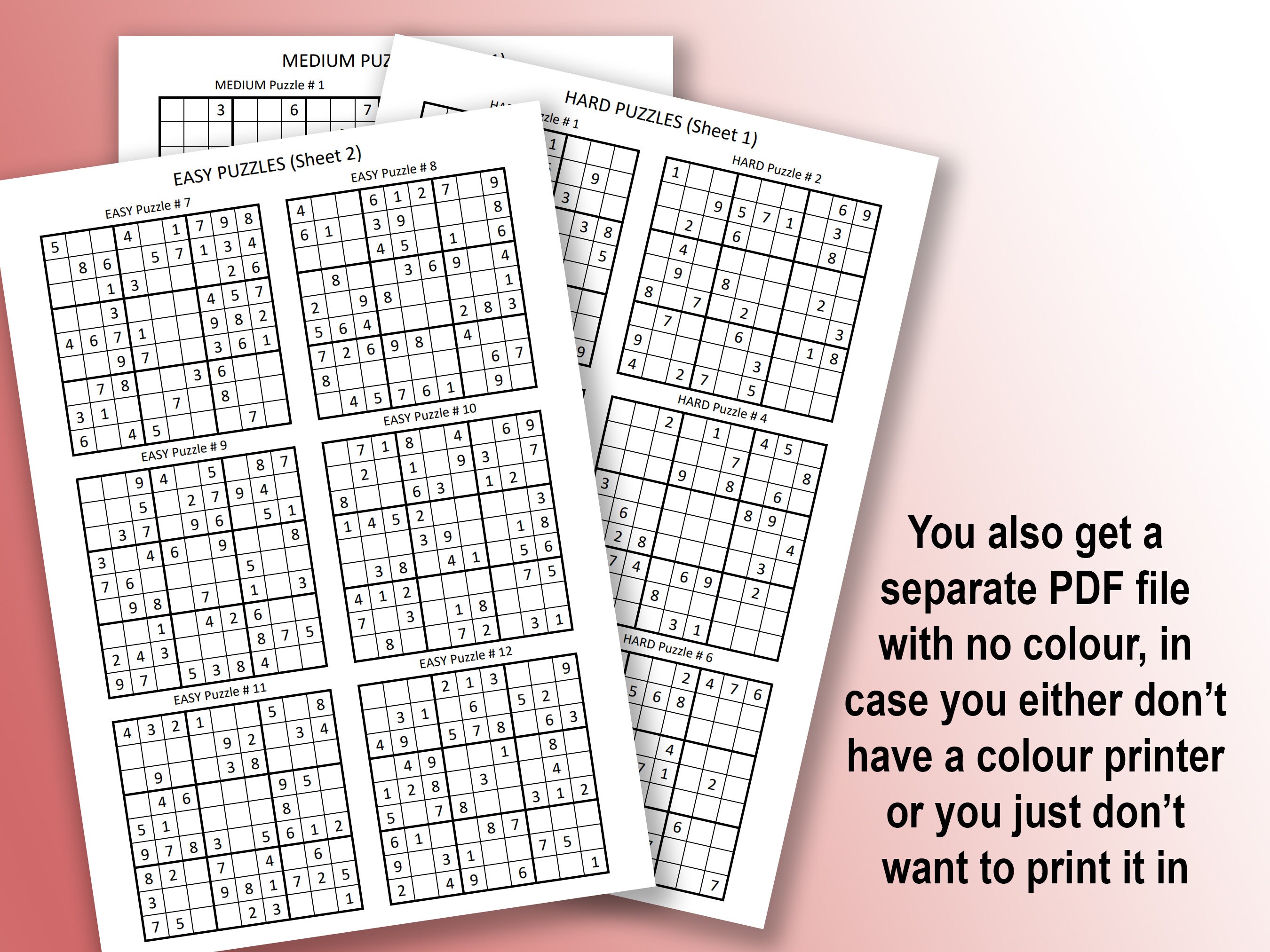 900 Printable Sudoku Puzzles for You to Complete. 300 Each or Easy ...