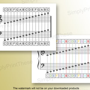 PDF Printable Music Pitch/notes Sheets for Music Tutors and for Music ...
