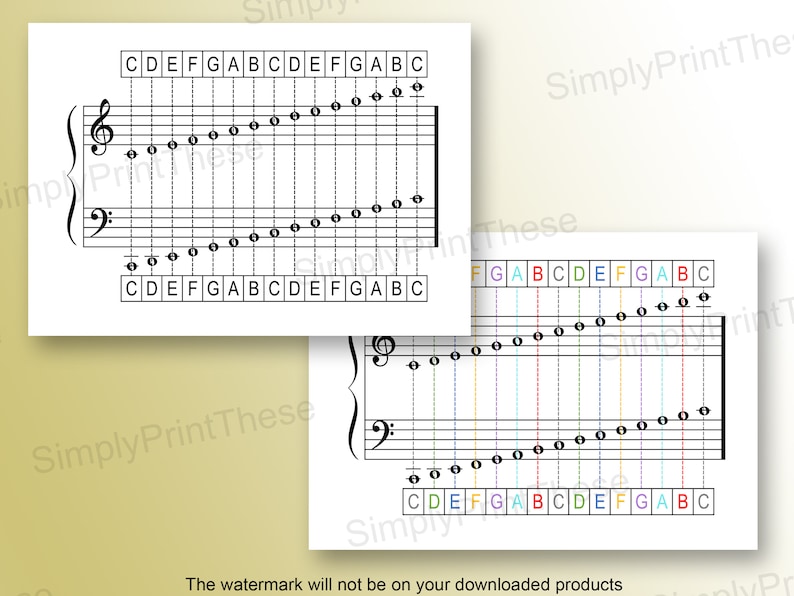 PDF Printable Music Pitch/notes Sheets for Music Tutors and for Music ...
