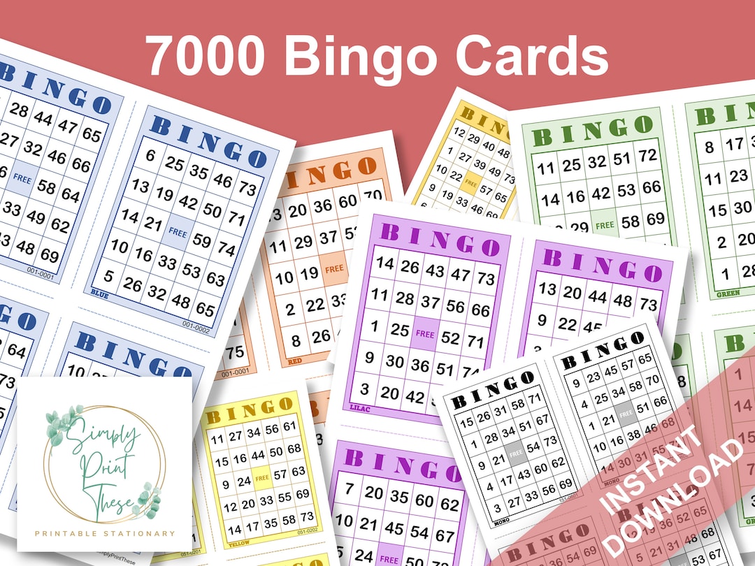 7000 Unique US Style Bingo Cards With Call Board (instant Download) - Etsy