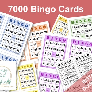 7000 Unique US Style Bingo Cards With Call Board (instant Download) - Etsy