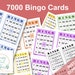 7000 Unique US Style Bingo Cards With Call Board (instant Download) - Etsy