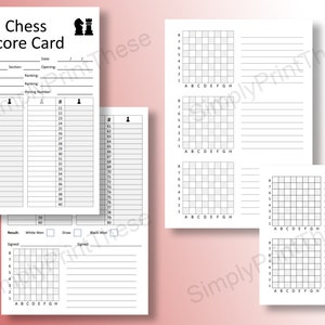 Printable Chess Score Sheets: Tournament Game Notation (digital ...