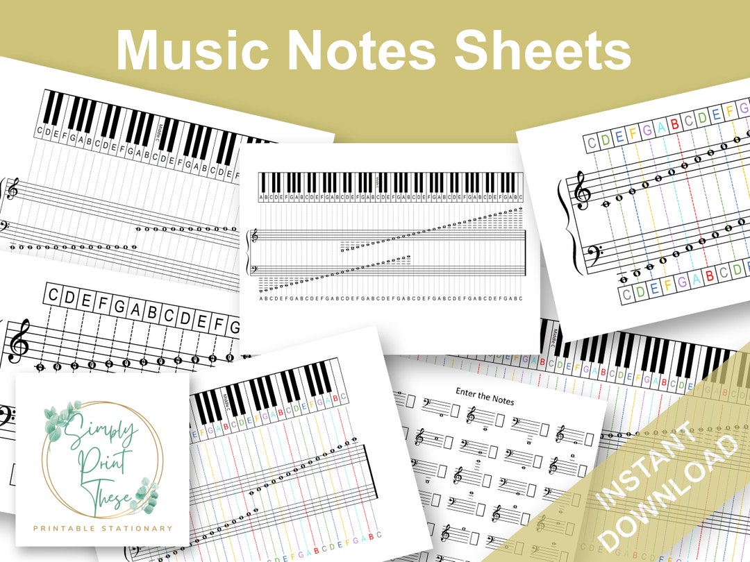 PDF Printable Music Pitch/notes Sheets for Music Tutors and for Music ...