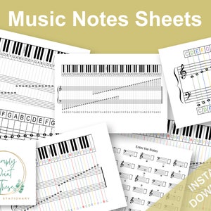 PDF Printable Music Pitch/notes Sheets for Music Tutors and for Music ...