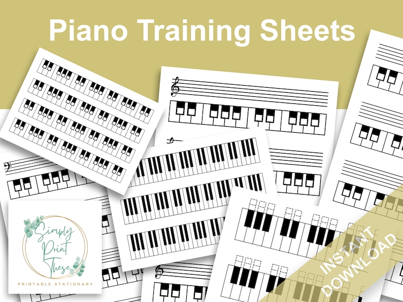 6 Different Printable PDF Piano Manuscript Sheets for Music Tutors to ...