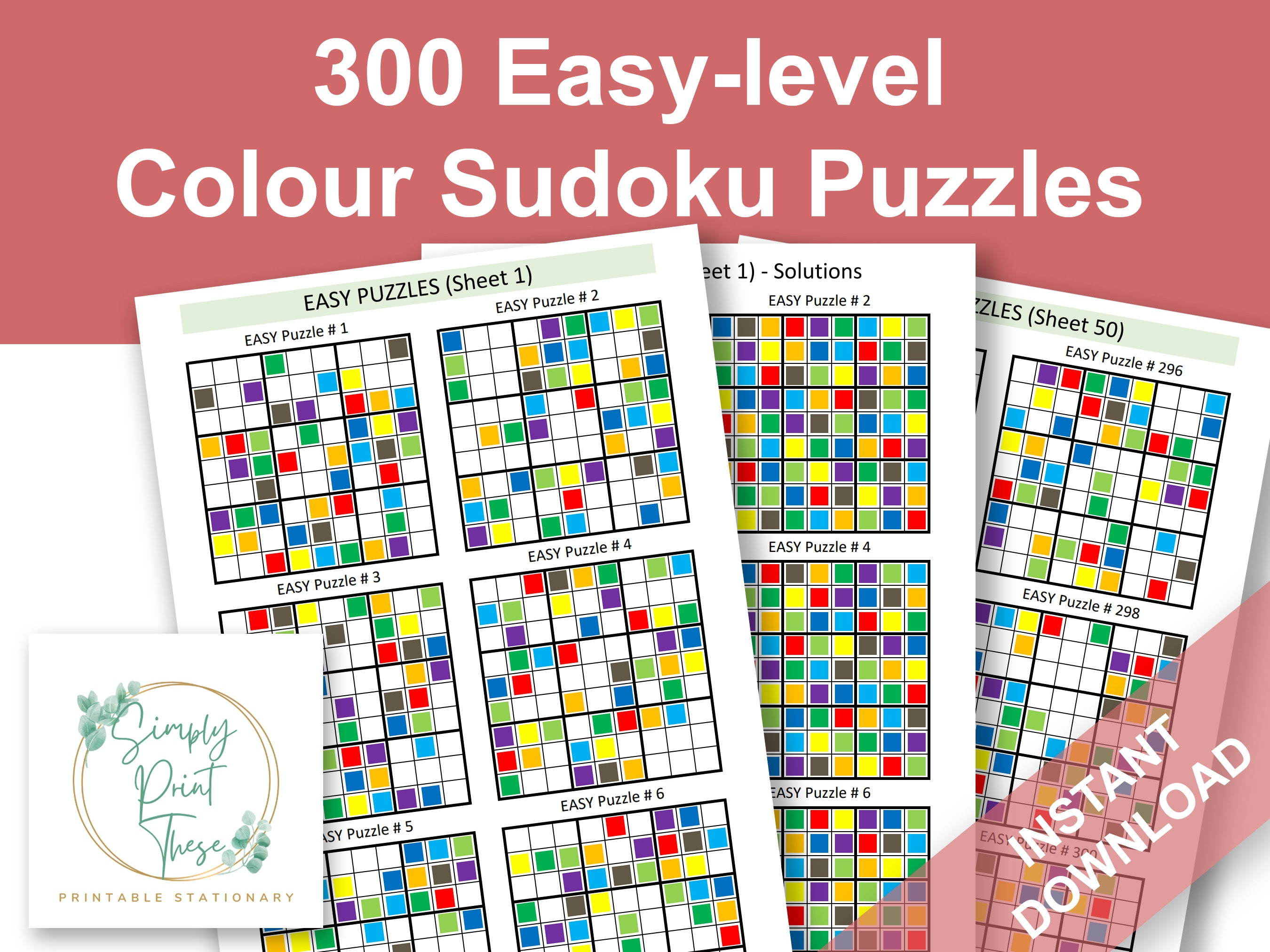 Easy Sudoku Printable Sudoku Puzzles For Kids: 50 4x4 Easy Sudoku