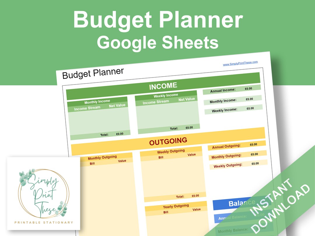 Interactive Budget Planner Google Sheet to Help You Plan Your Finances ...