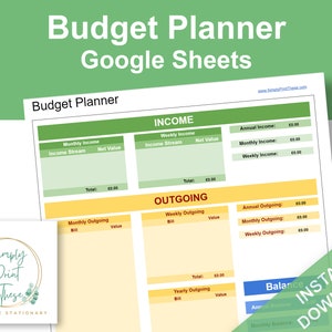 Interactive Budget Planner Google Sheet to Help You Plan Your Finances ...