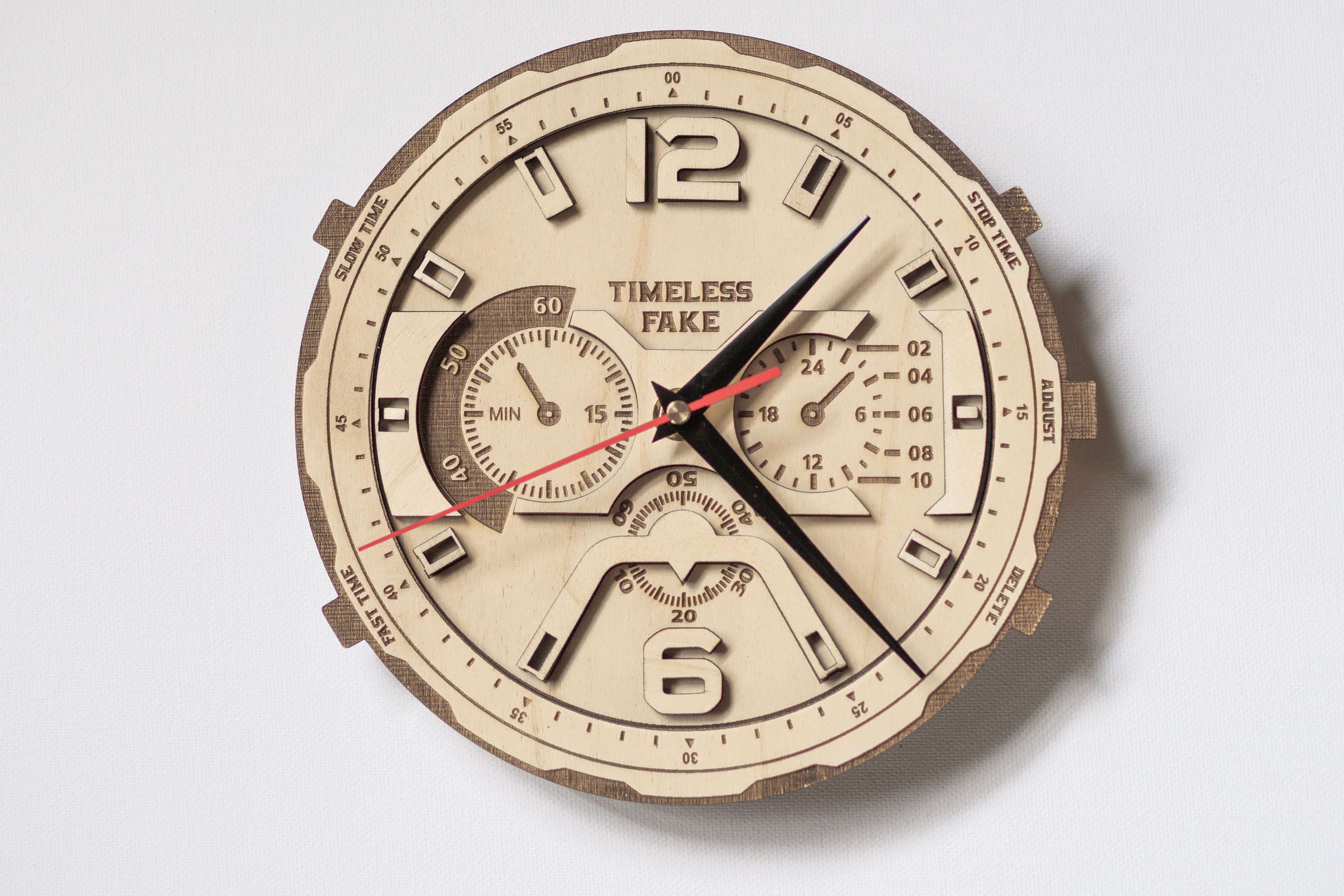 Laser Cut Chronograph as Wall Clock 2D and 3D (multilayer) - Etsy