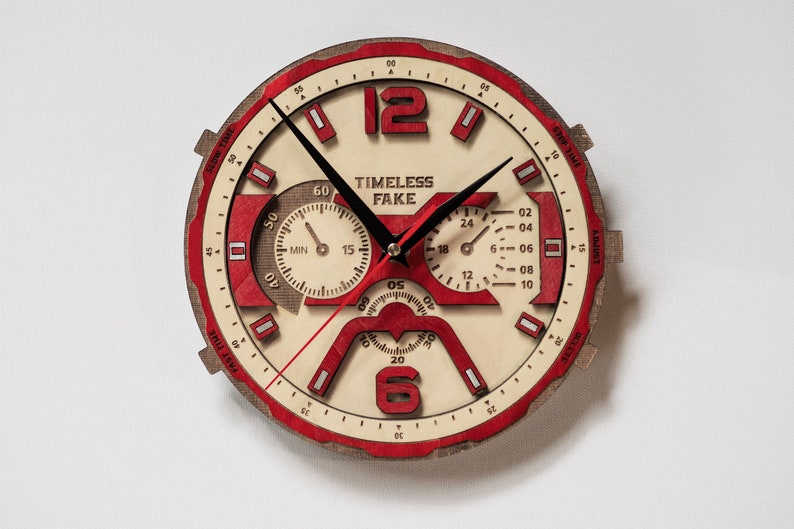 Laser Cut Chronograph as Wall Clock 2D and 3D (multilayer) - Etsy