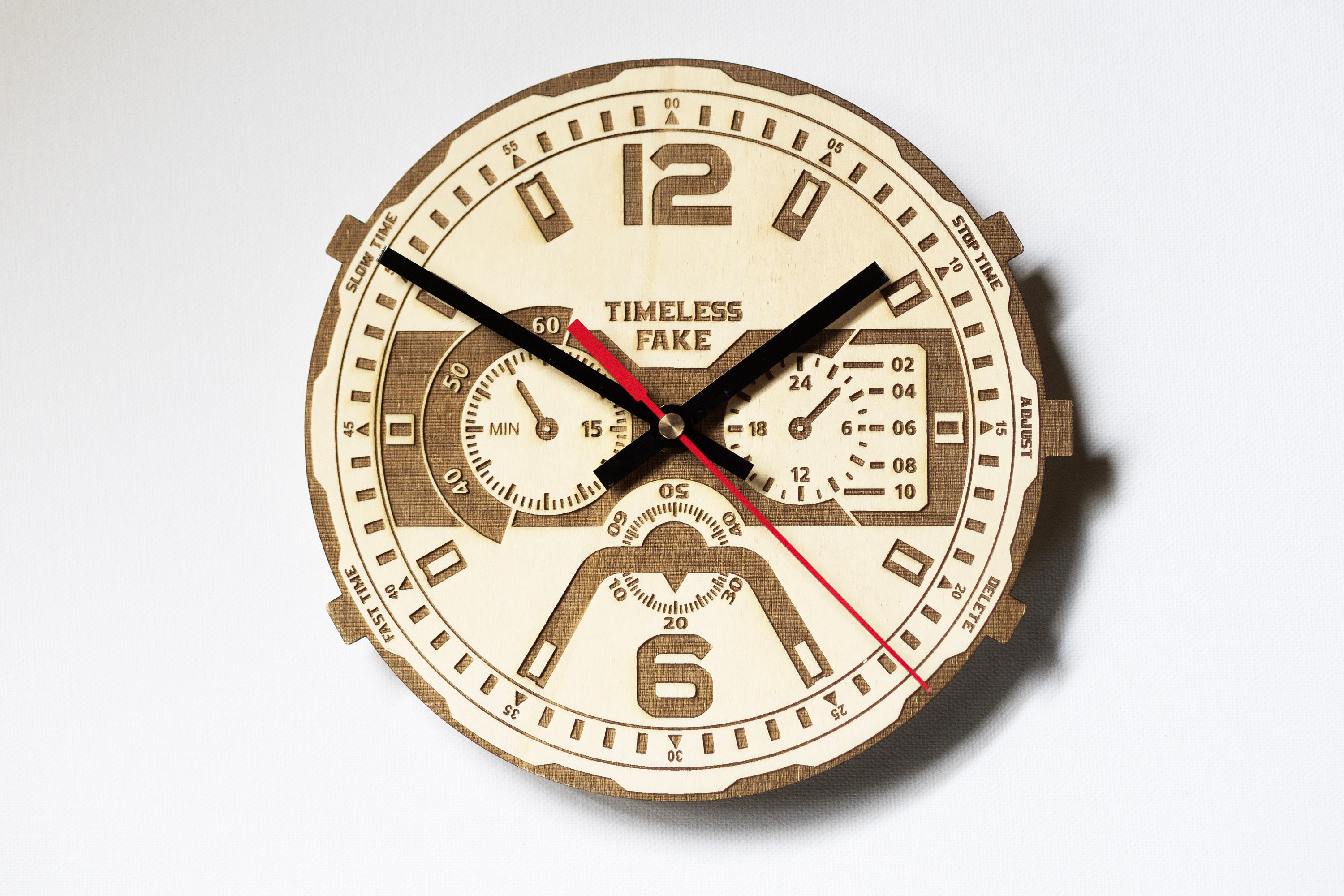 Laser Cut Chronograph as Wall Clock 2D and 3D (multilayer) - Etsy
