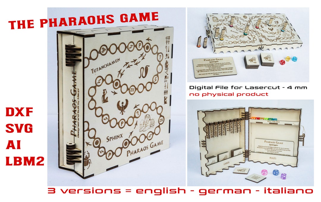 Laser Cut Game Box. Complete Box and Game Board Only in Files. DXF, AI ...