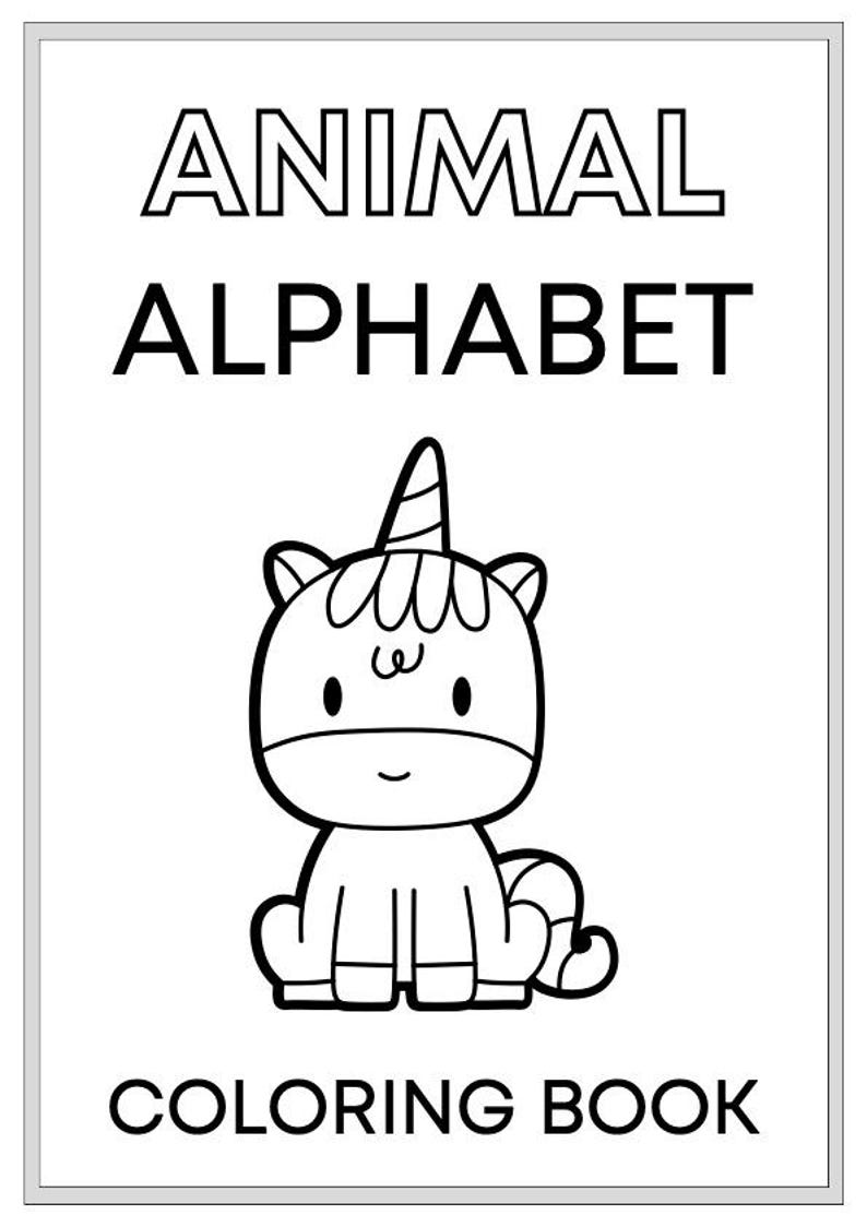 Animal Alphabet Tracing and Coloring Book - Etsy