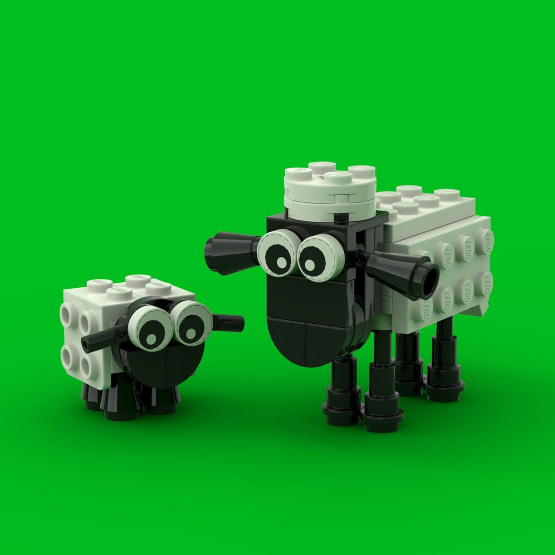 Cartoon Sheep and Lamb Custom Kit Made With Real Lego Bricks - Etsy