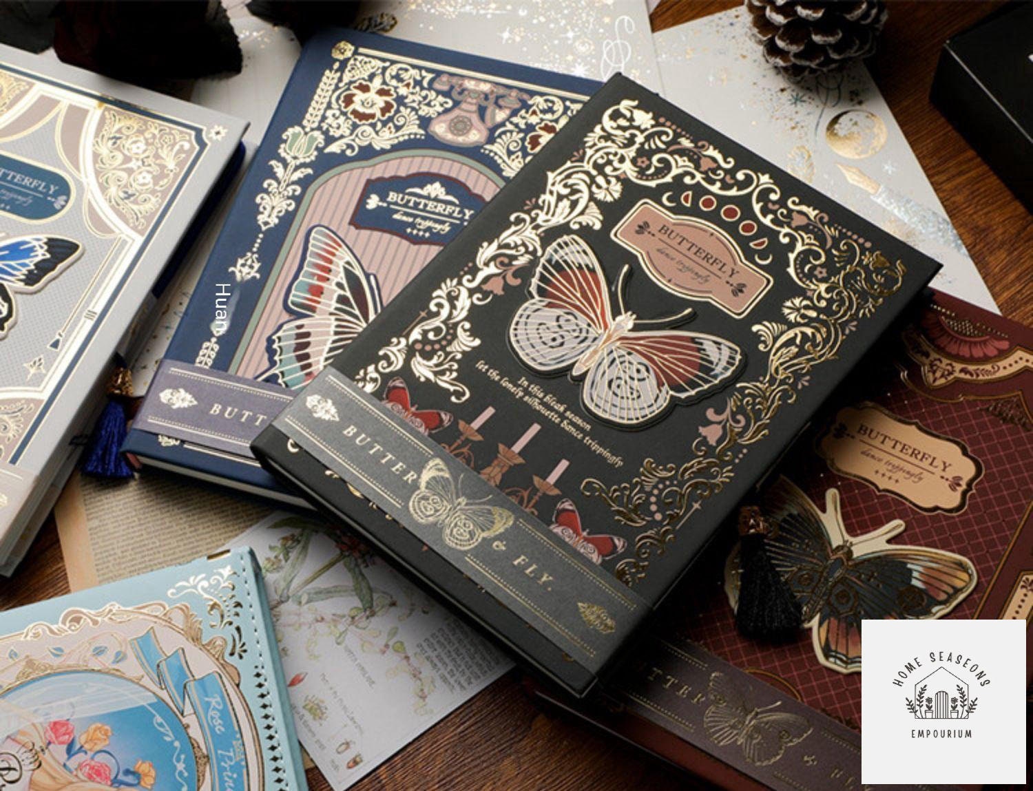 Butterfly Journal Retro Gothic Notebook Colorful Inner Pages - Etsy