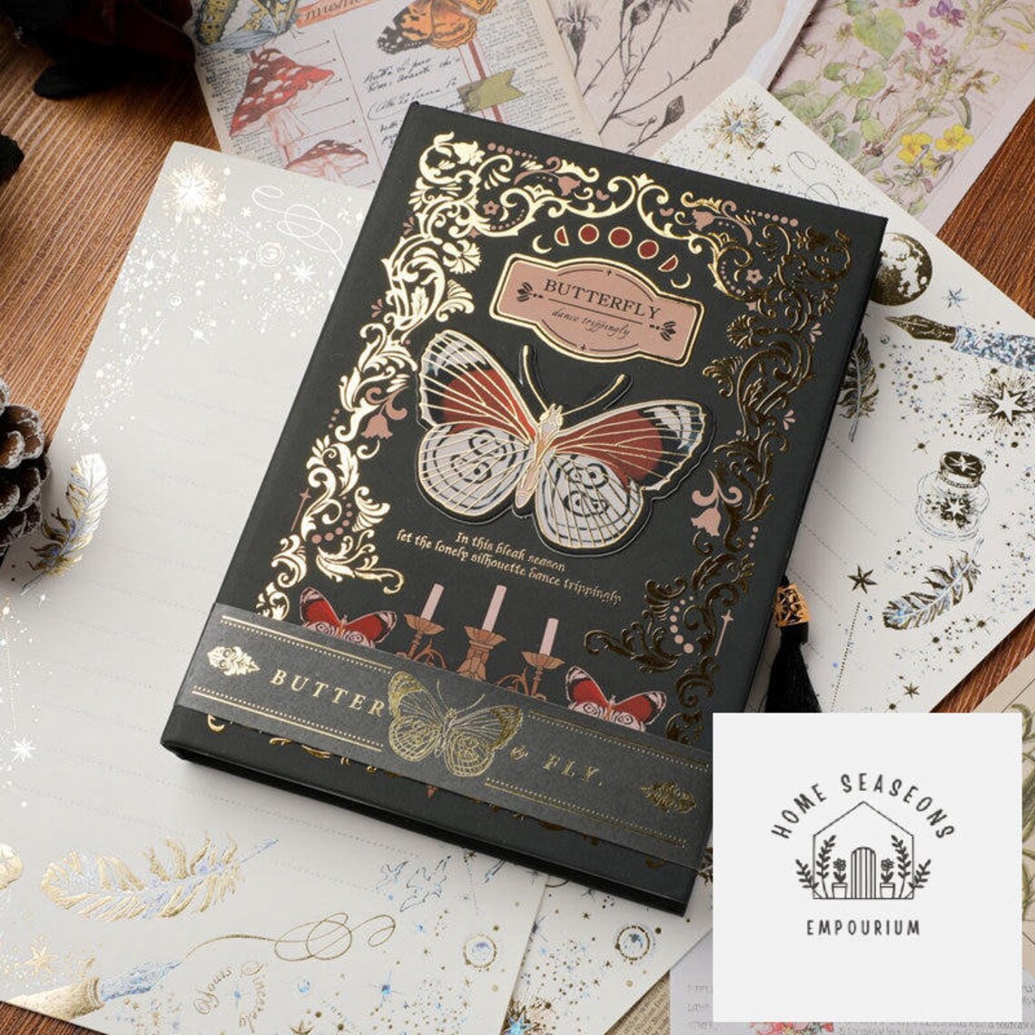 Butterfly Journal Retro Gothic Notebook Colorful Inner Pages - Etsy