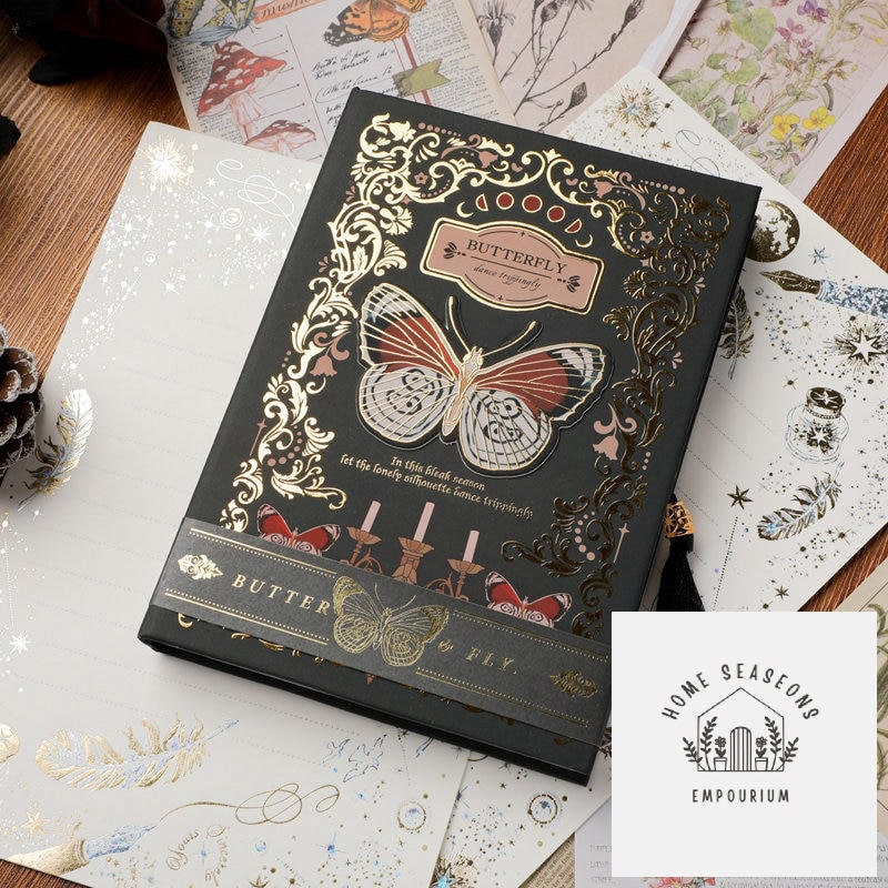 Butterfly Journal Retro Gothic Notebook Colorful Inner Pages - Etsy