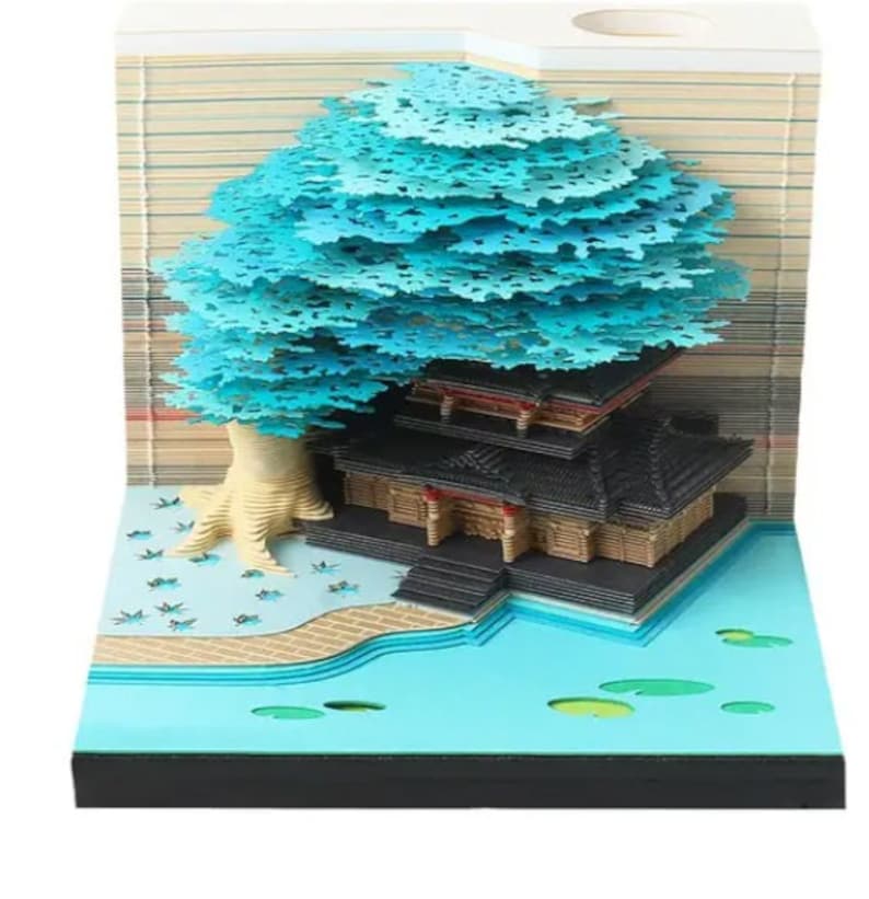 Sakura Tree Notepad 3D Art Treehouse Note Pad Organizer Block Memo Pad ...