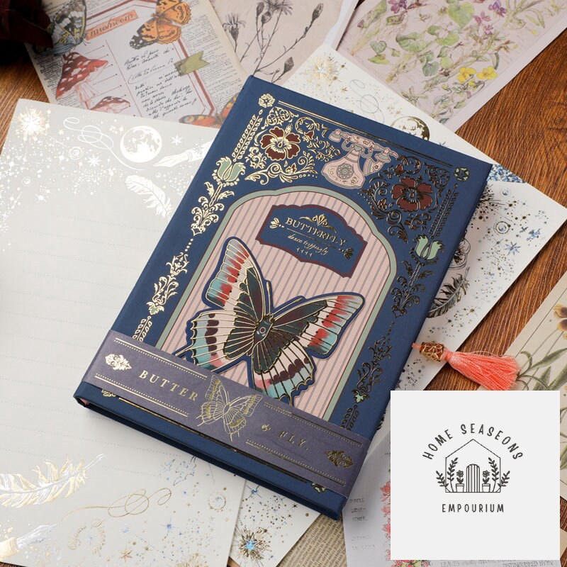 Butterfly Journal Retro Gothic Notebook Colorful Inner Pages - Etsy
