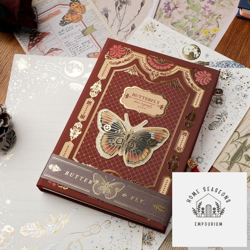 Butterfly Journal Retro Gothic Notebook Colorful Inner Pages - Etsy