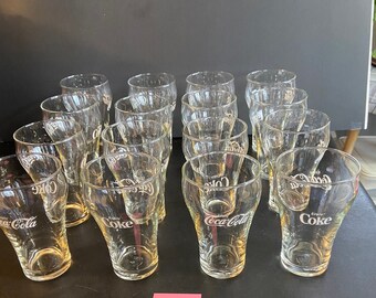 Vintage Libbey Coca-cola Glasses/retro Restaurant Green Glass Coca-cola ...