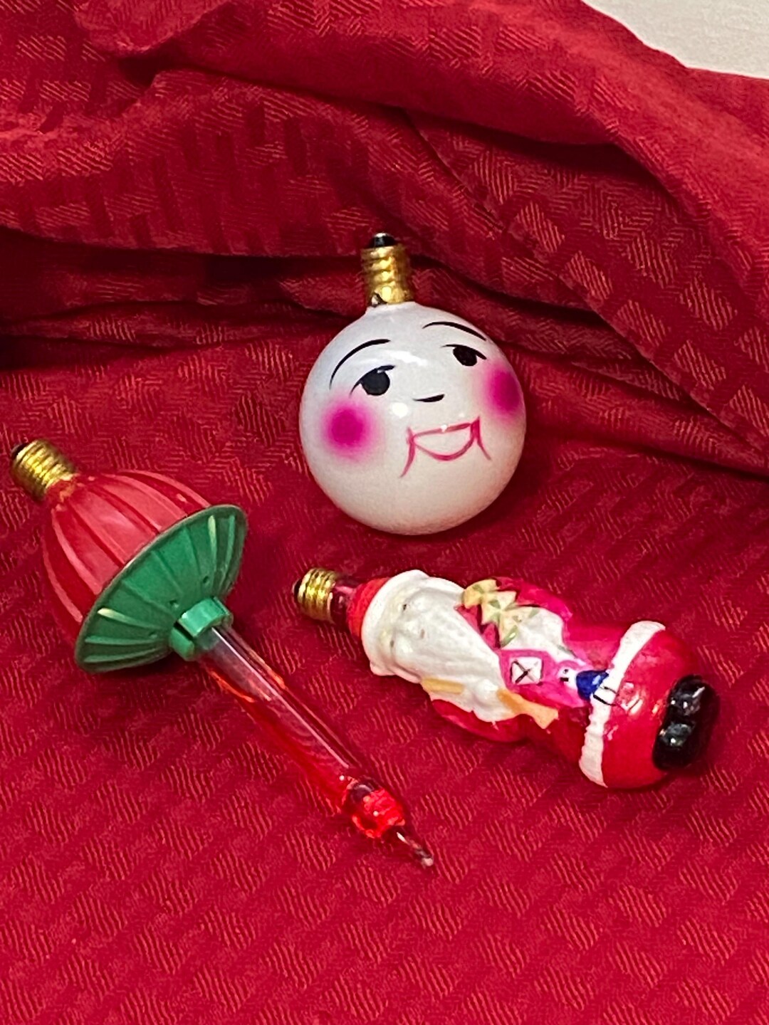 Vintage Light Bulb Lot: Sun Face, Santa, Bubble Light (as-is) - Etsy