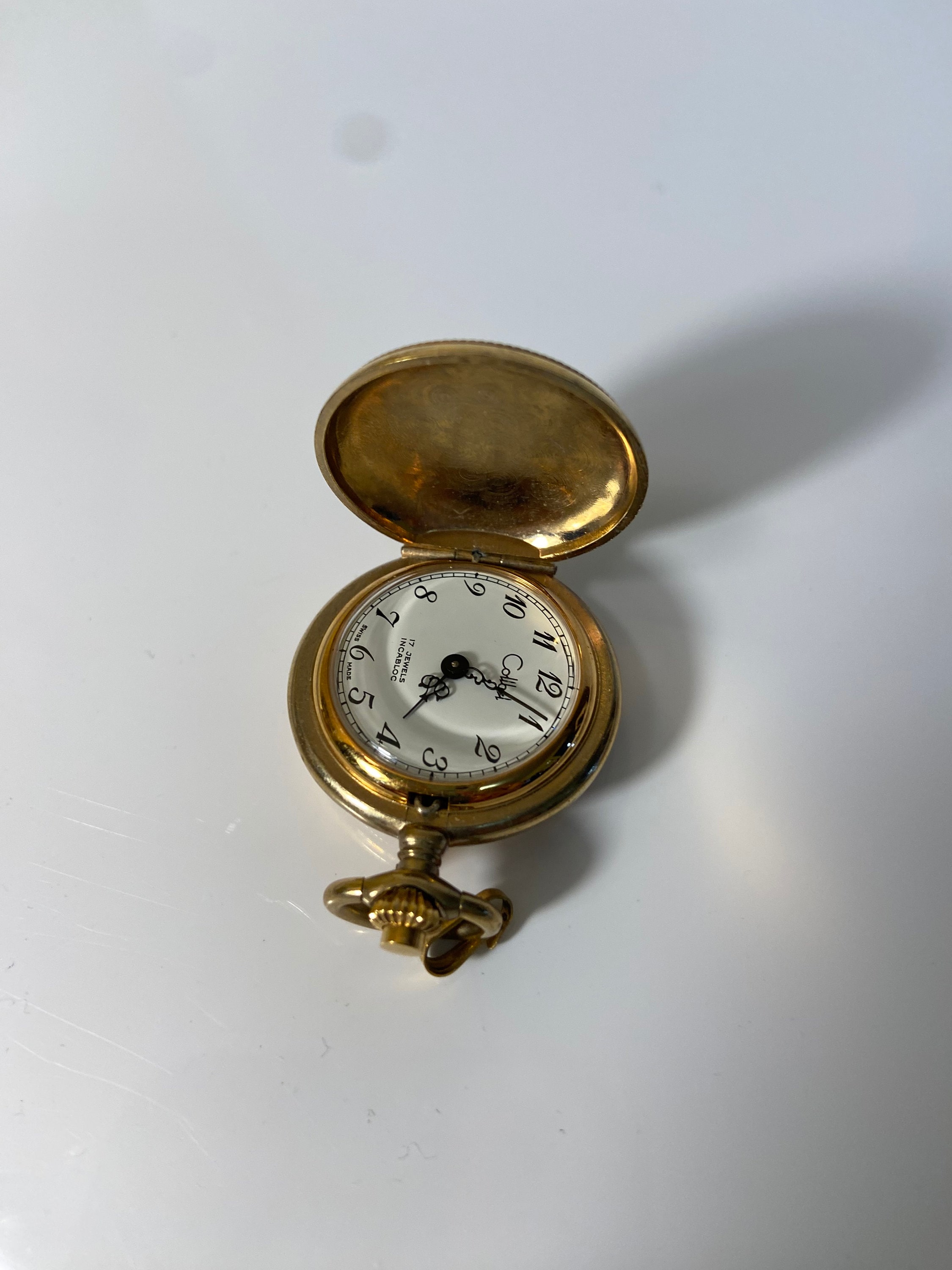 Small Gold Toned COLIBRI Mechanical Pocket Watch, 27 Jewels, Incabloc ...