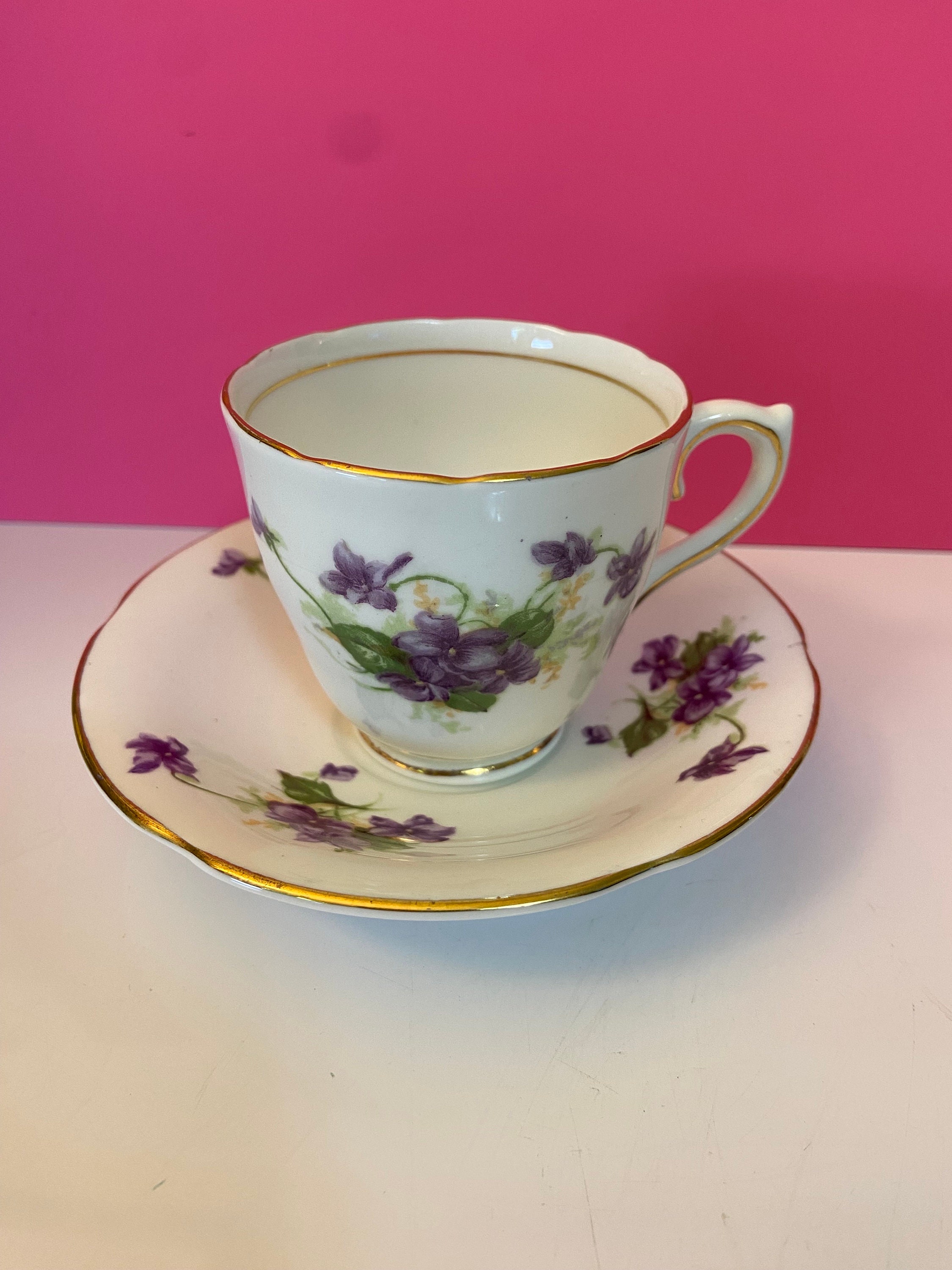 Vintage Violet Tea Cup and Saucer. Royal Stuart England. - Etsy