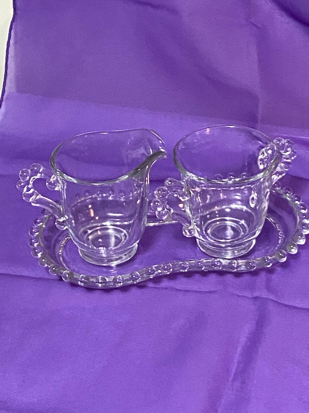 Imperial Glass Ohio Candlewick Pattern Sugar and Creamer With Matching ...