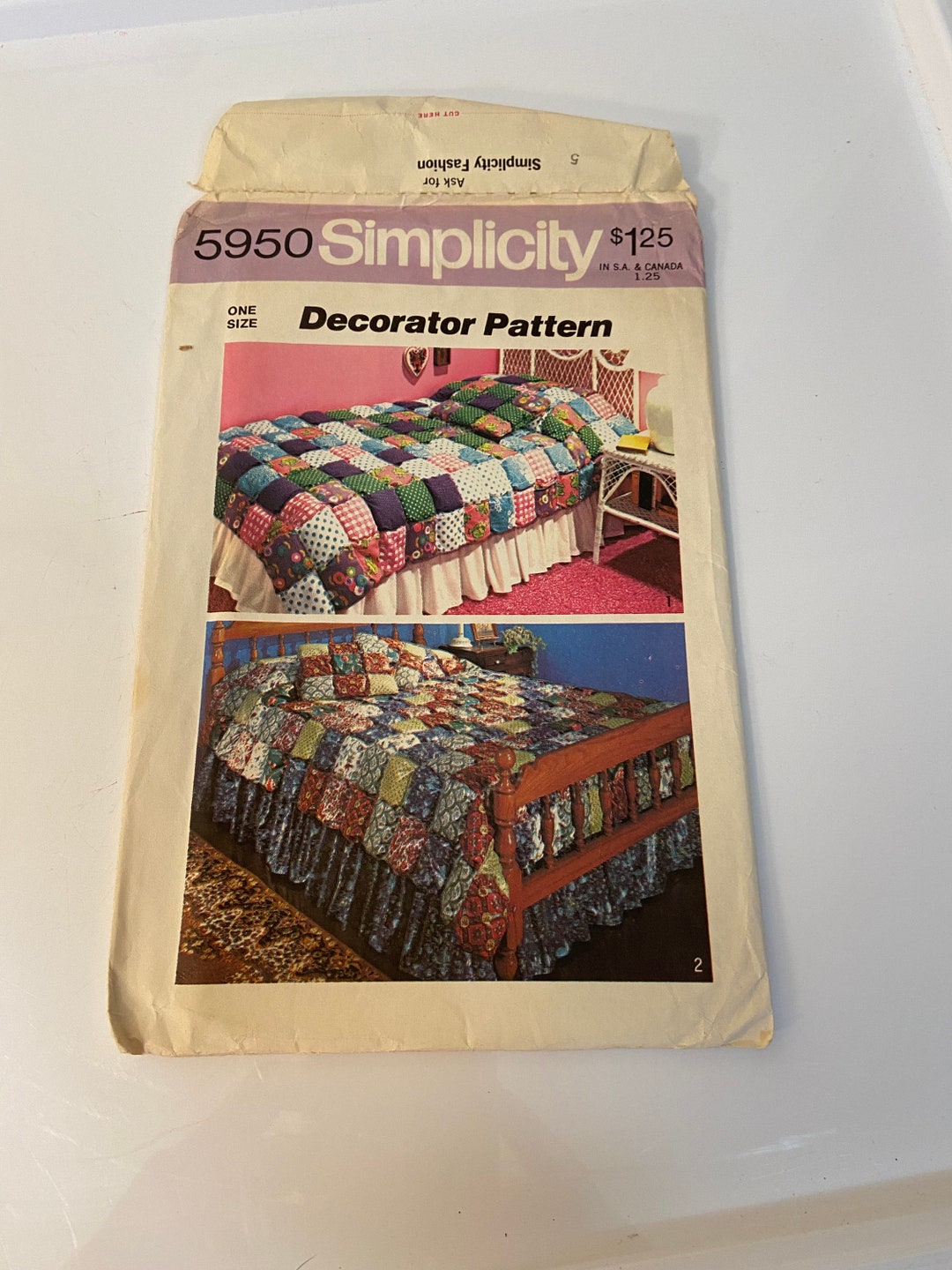 Simplicity #5950 Puff Quilt-coverlet for Twin and Full Size Beds and ...