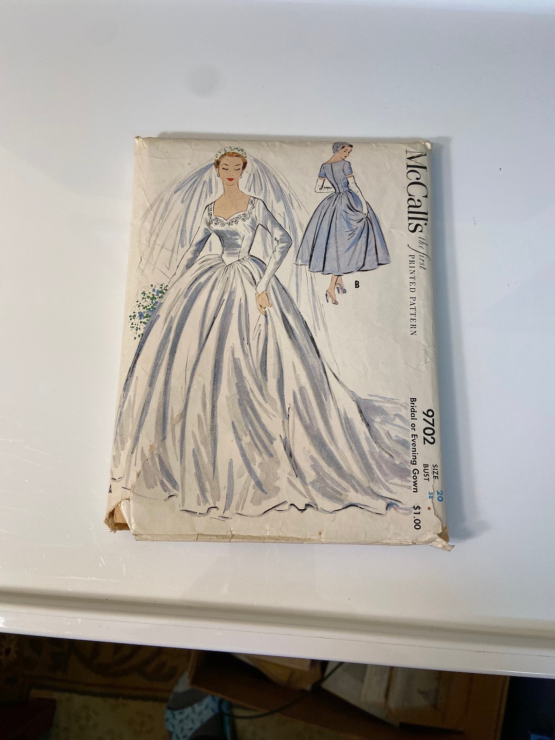 1967 Mccalls Wedding Dress and Formal Dress Sewing Pattern 9702. Size ...