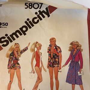 Barbie and Ken Wardrobe to Sew. Simplicity 5807. Used, All Pieces Here ...