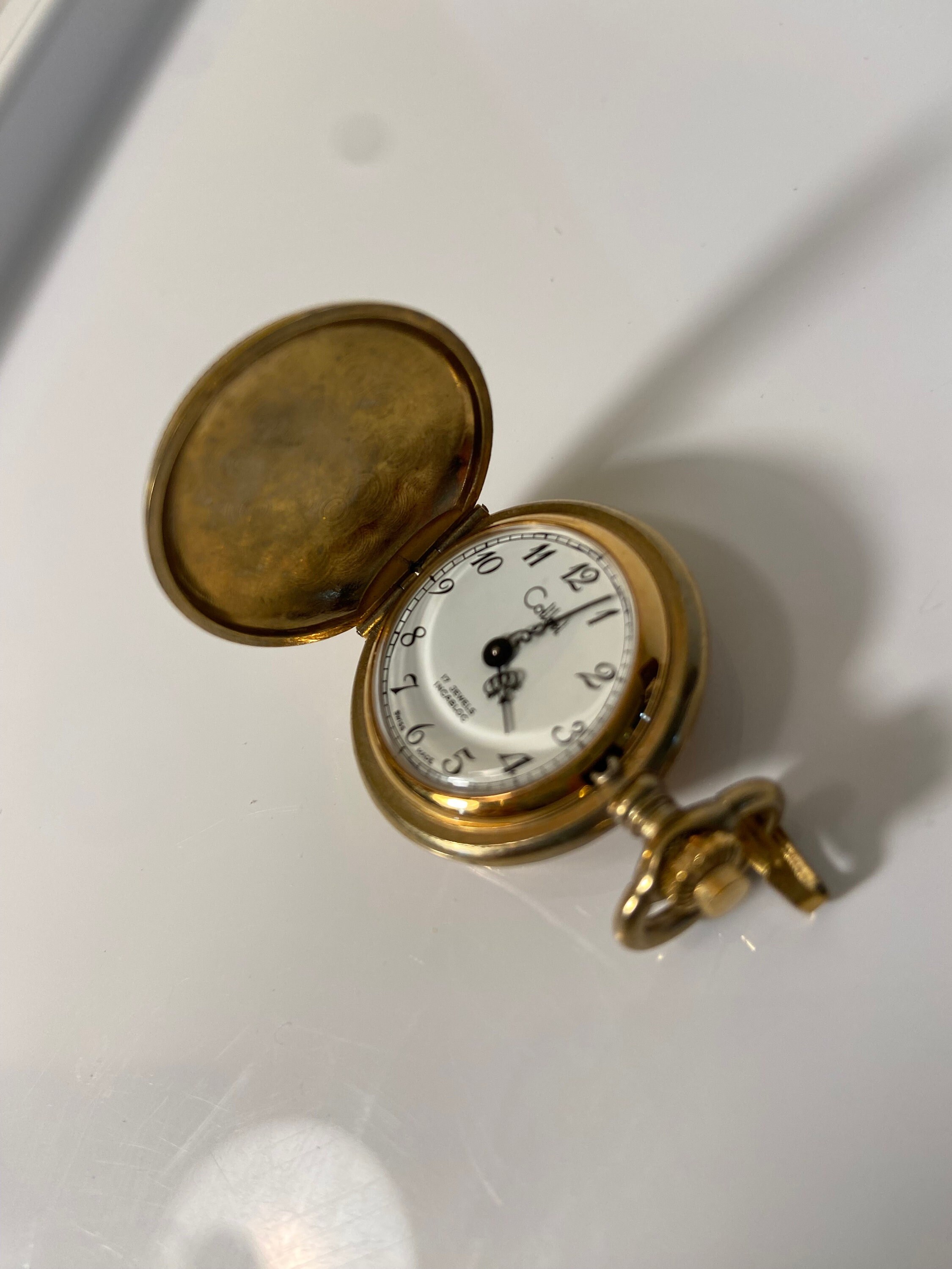 Small Gold Toned COLIBRI Mechanical Pocket Watch, 27 Jewels, Incabloc ...