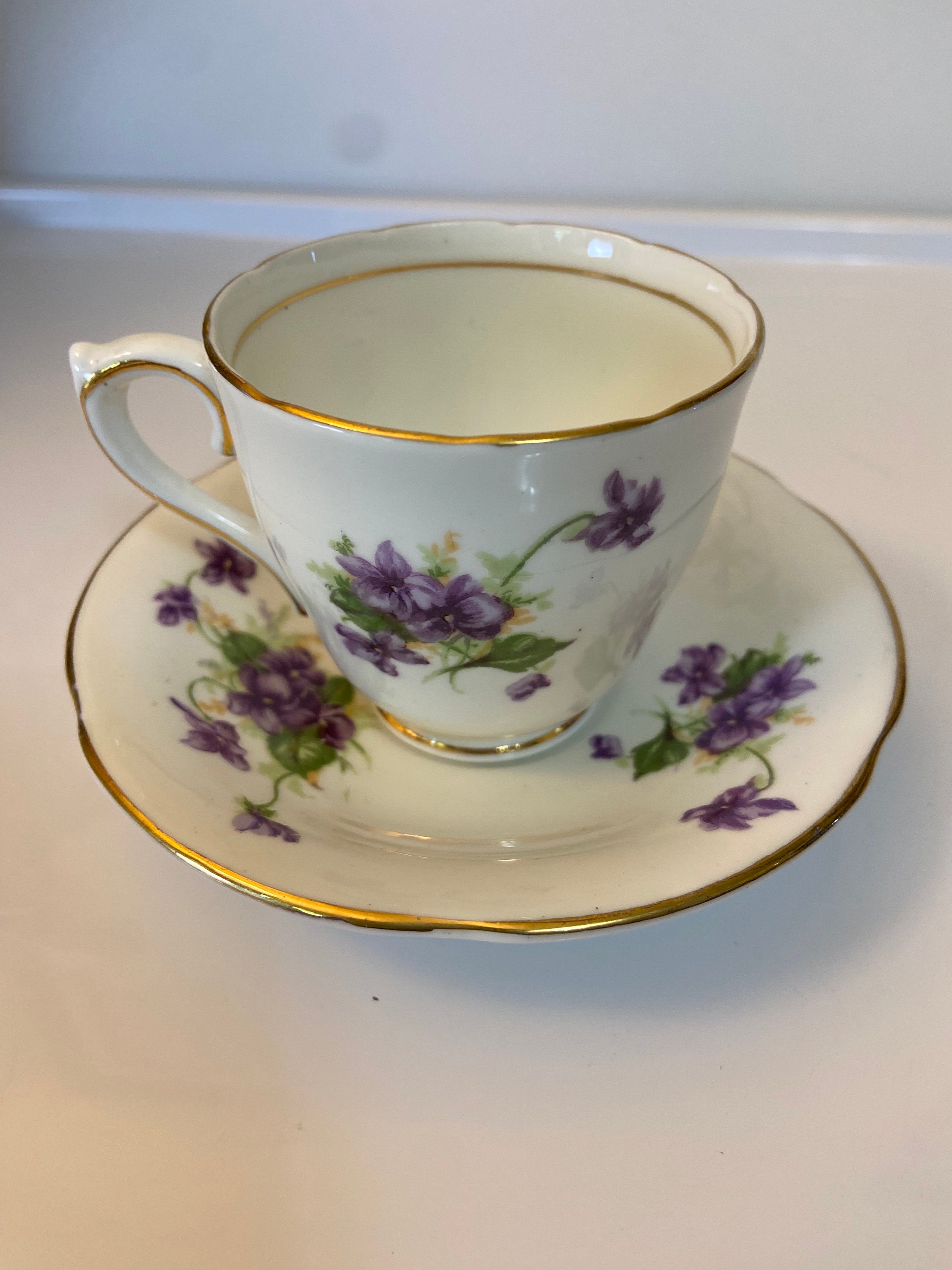 Vintage Violet Tea Cup and Saucer. Royal Stuart England. - Etsy