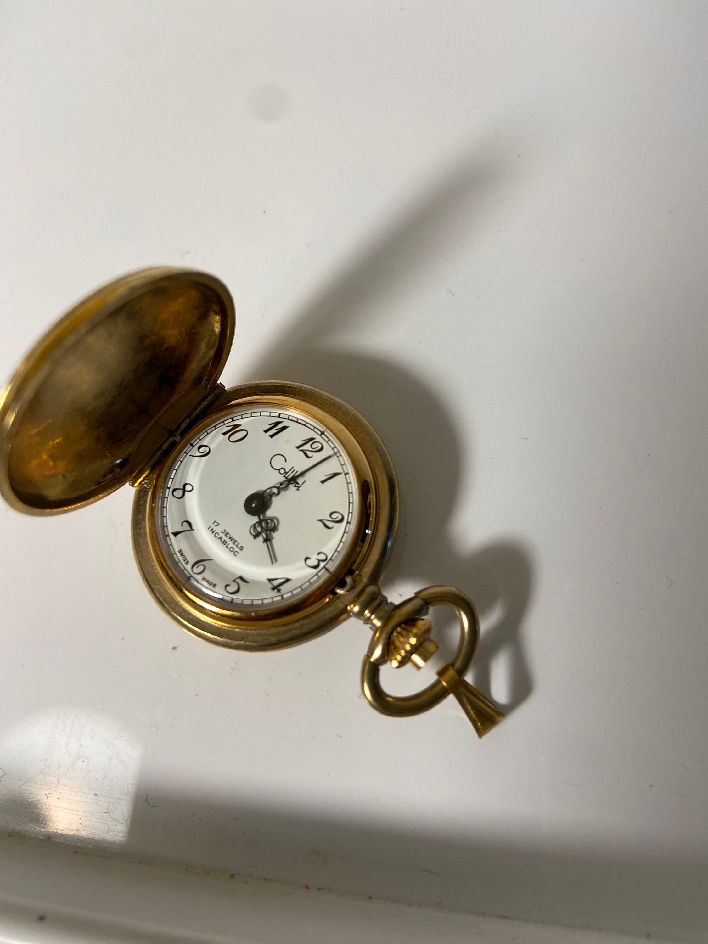 Small Gold Toned COLIBRI Mechanical Pocket Watch, 27 Jewels, Incabloc ...