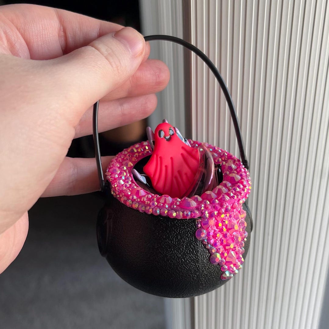 Rhinestoned by Hand: Pink Cauldron Trinkets / Halloween / Spooky Season ...