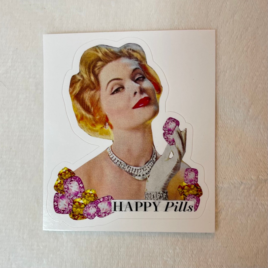 Sticker: Happy Pills / 3x3 / Original Collage / Collage Art - Etsy