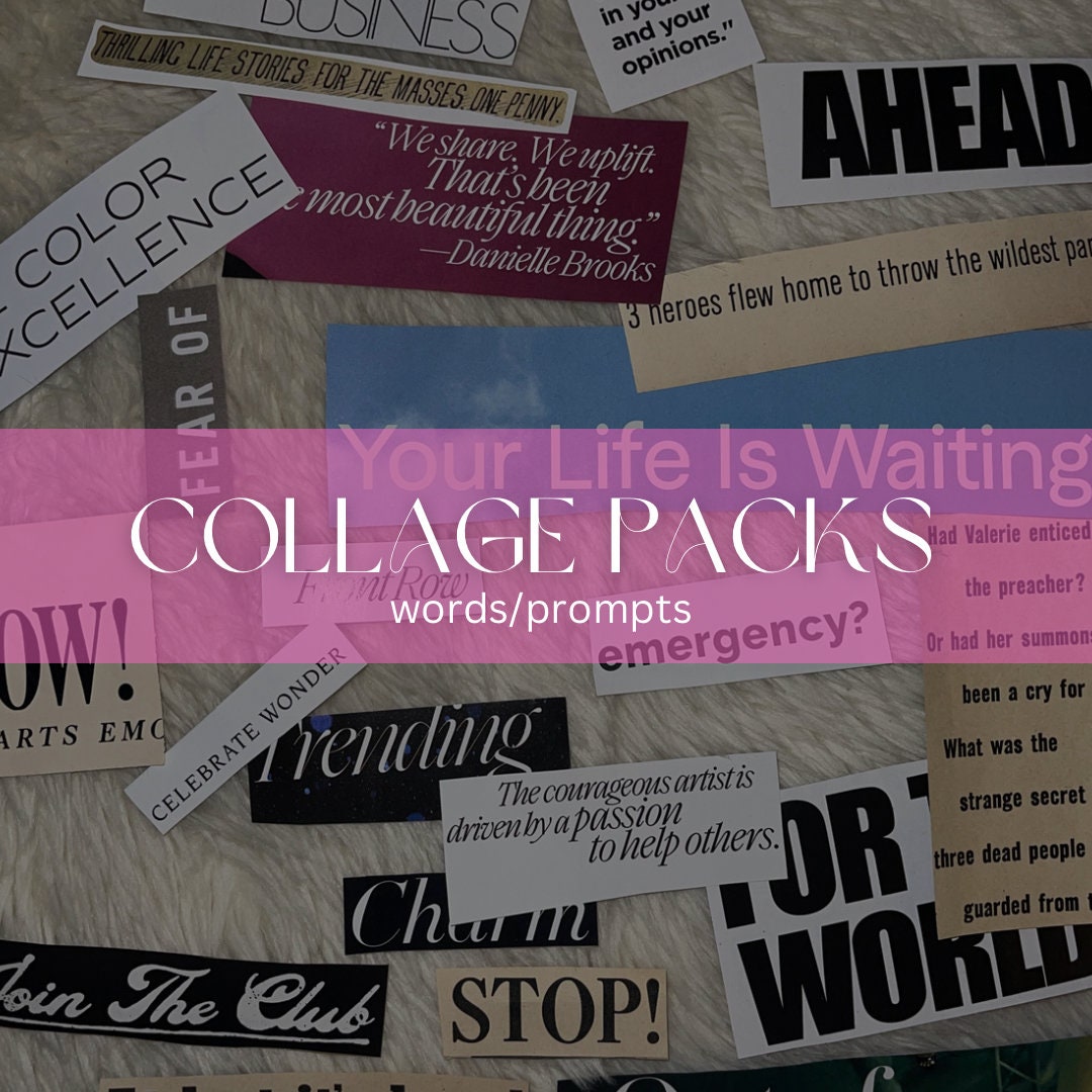 Collage Pack: Words/prompts - Etsy