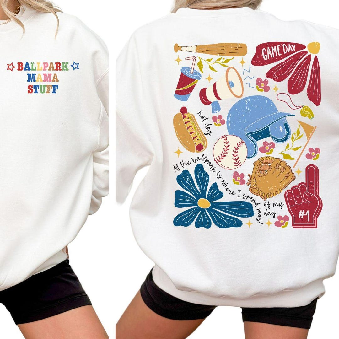 Ballpark Mama Sweatshirt, Game Day Mom Sweater, Baseball Mom Sweatshirt ...