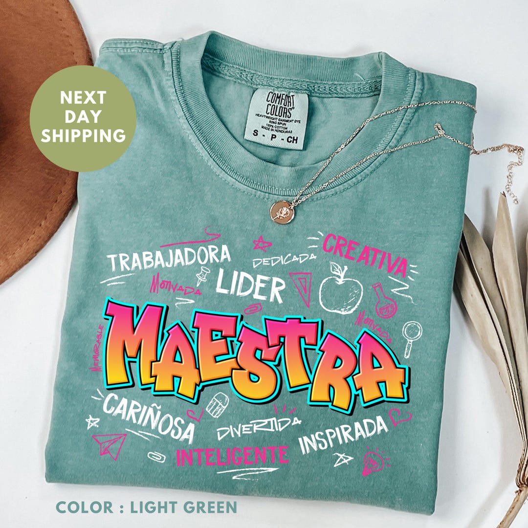Personalized Maestra Comfort Colors® Shirt, Spanish Teacher Shirt ...